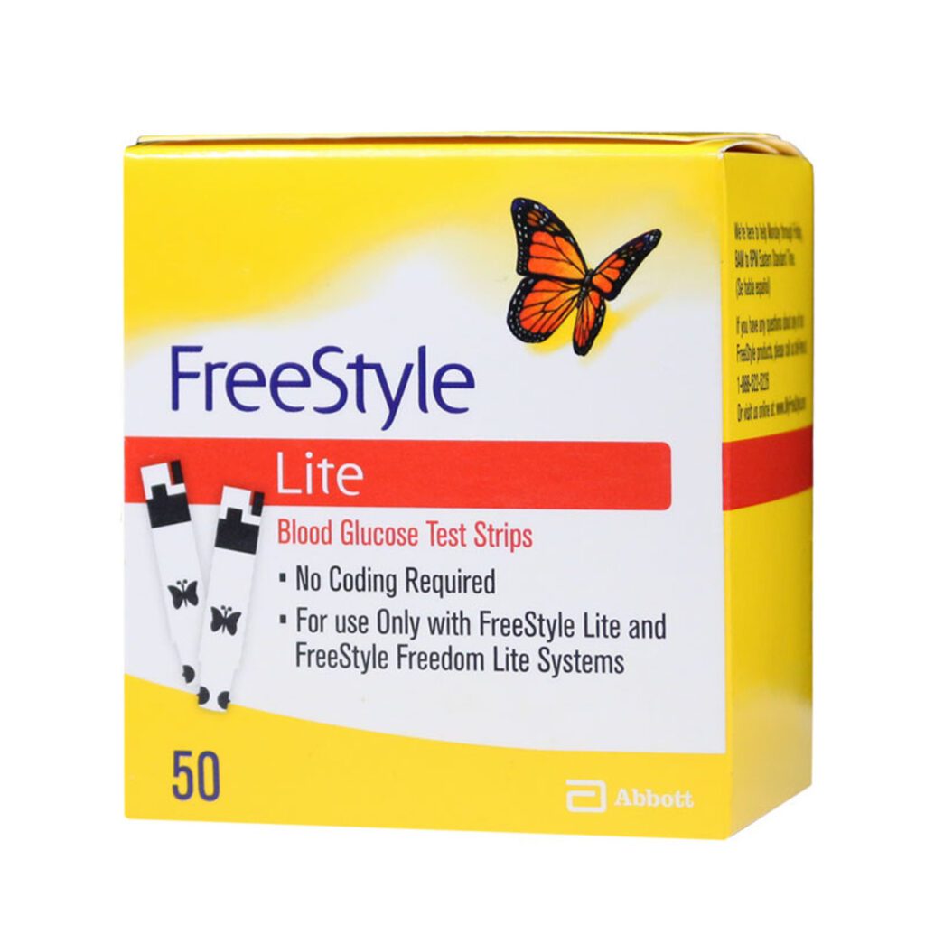 FreeStyle Lite Test Strips 50‑Count | 0.3 µL & ZipWik®